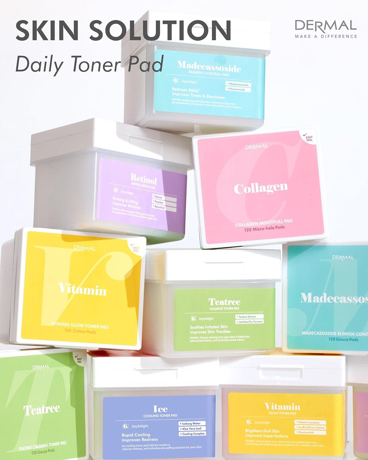 DERMAL Collagen Moistfull Pad – Korean Toner Pad for Elasticity ...